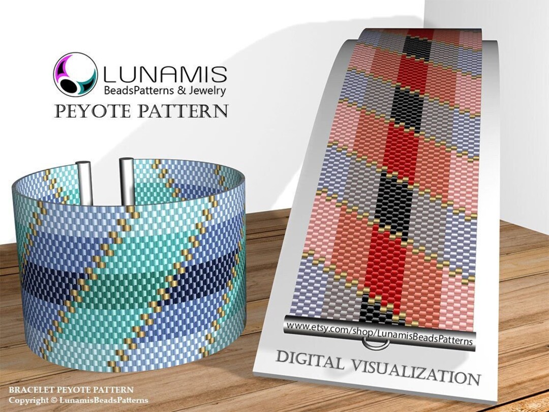 Peyote Pattern for Bead Bracelet Even Count Digital Pdf - Etsy