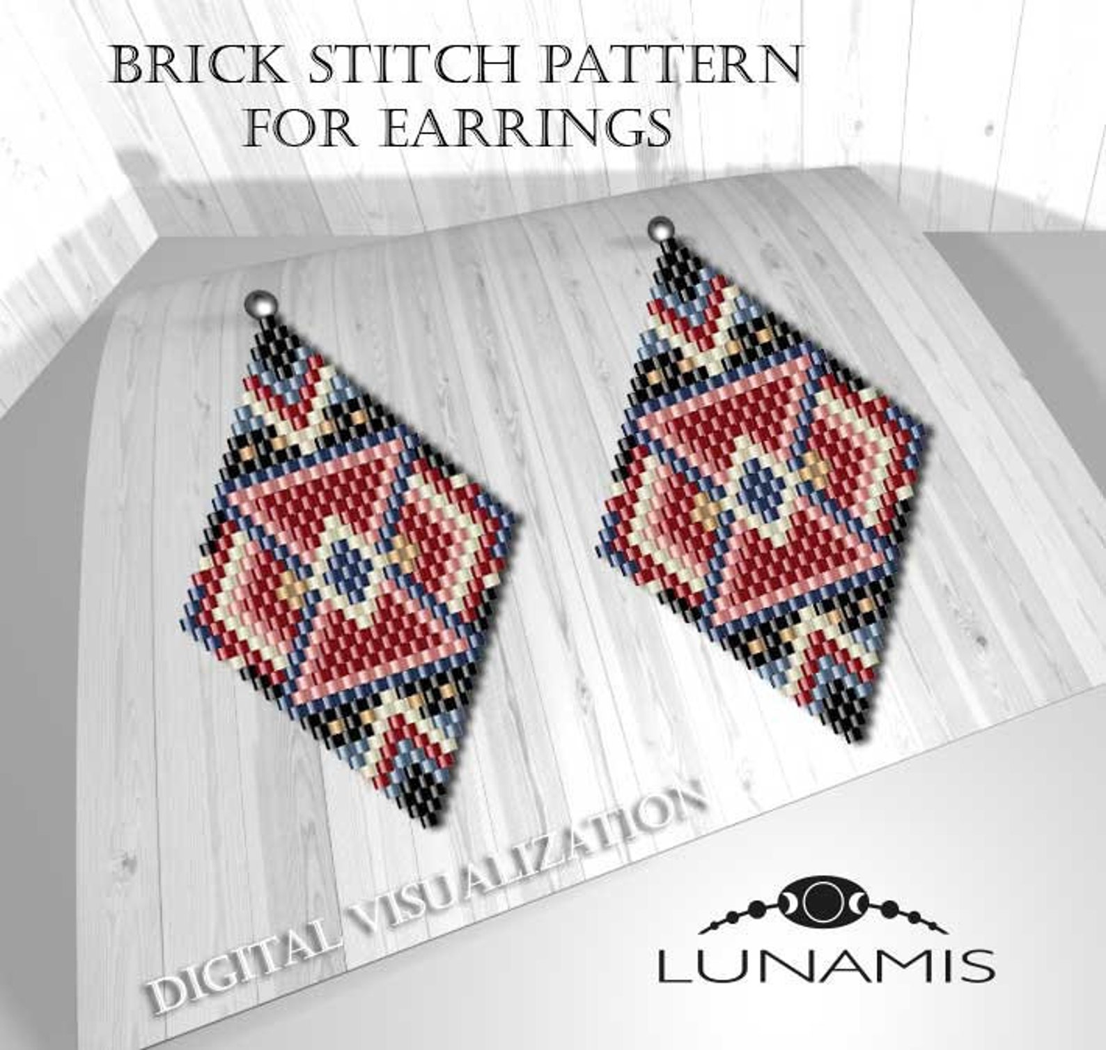 Brick Stitch Patterns for Beads Earrings, Digital File Pdf, #114_ea - Etsy