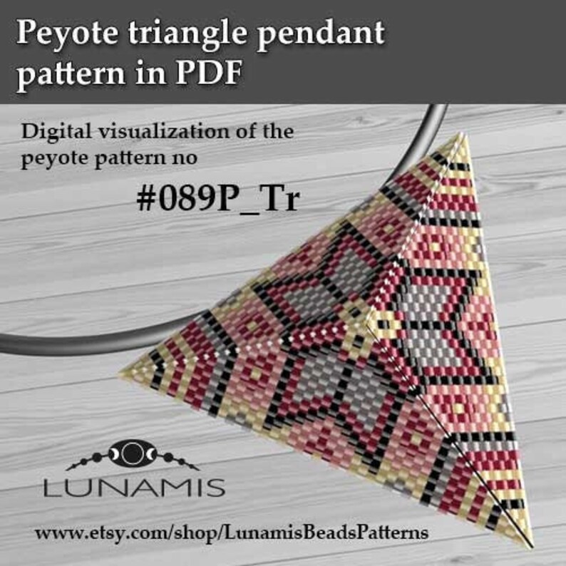 Pattern for Triangle Pendant Peyote Patterns Beading Peyote - Etsy
