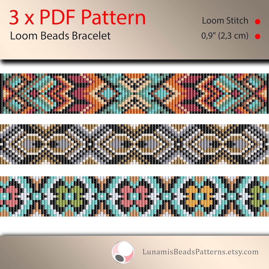 Loom Bracelet Pattern, Loom Pattern, Loom Stitch, Square Stitch Pattern ...