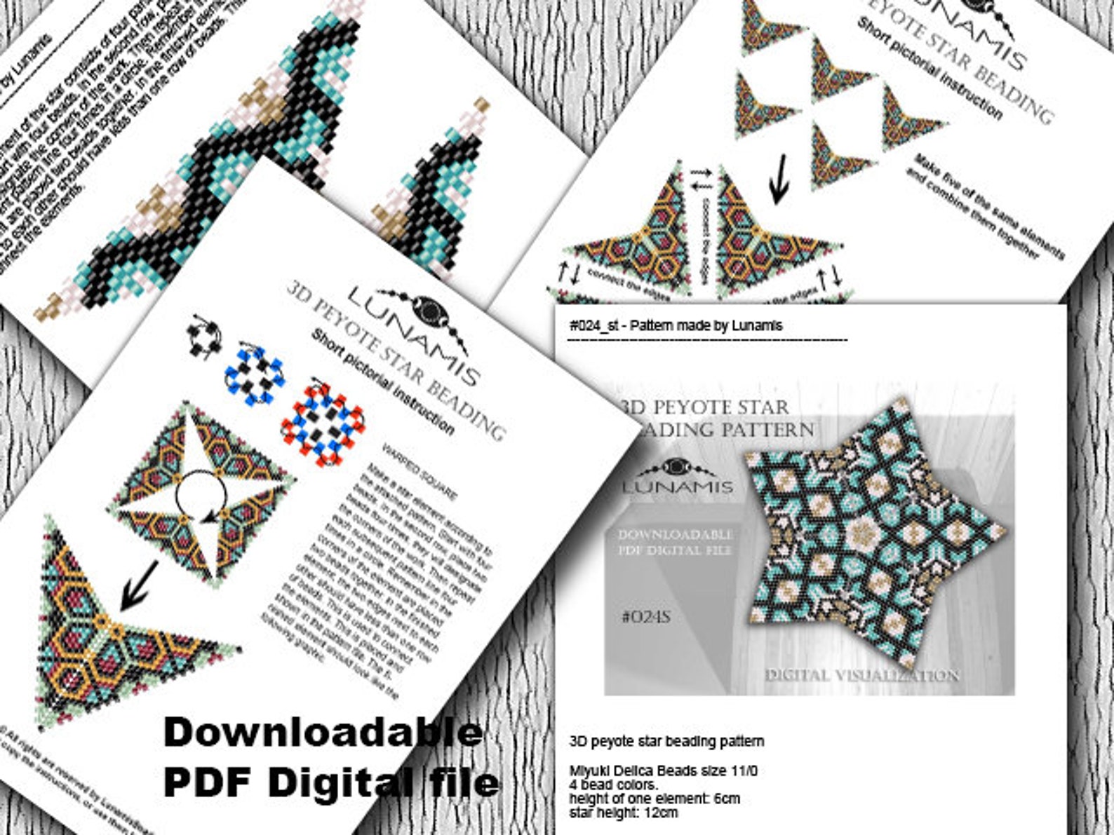 Pattern for 3d Star Peyote Pdf Patterns Beading Peyote - Etsy