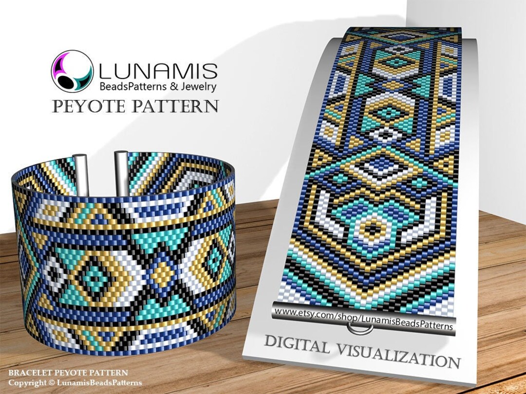 Peyote Bracelet Pattern, Bead Pattern, Beading, Peyote Stitch, Jewelry ...