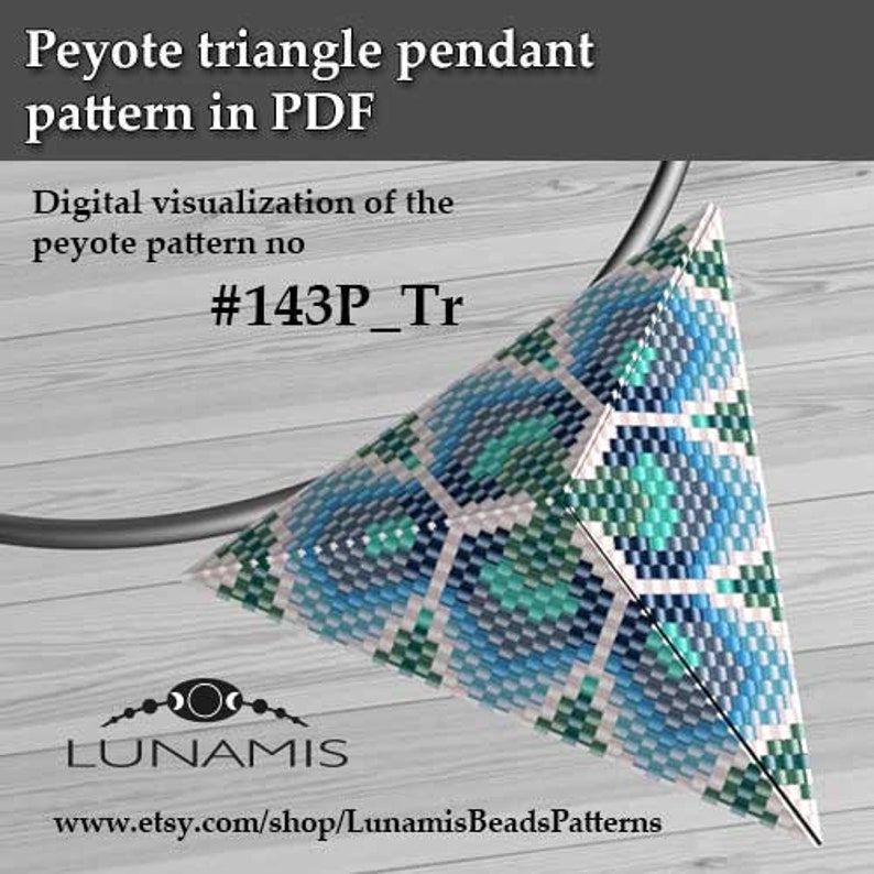 Pattern for Triangle Pendant Peyote Patterns Beading Peyote - Etsy