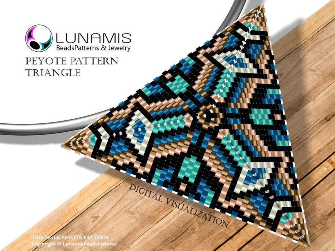 Pattern for Triangle Peyote Pendant, Beading, Peyotestitch, Digital ...