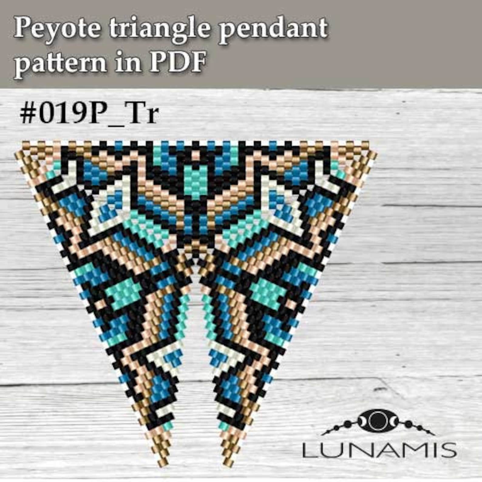 Pattern for Triangle Peyote Pendant, Beading, Peyotestitch, Digital ...