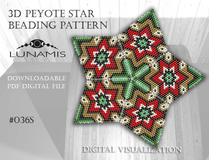 Pattern for 3d Star Peyote Pdf Patterns Beading Peyote - Etsy