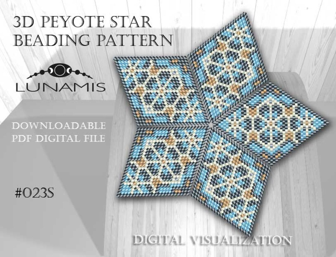 Pattern for 3d Star Peyote, Pdf Patterns, Beading, Peyote Stitch, 023 ...