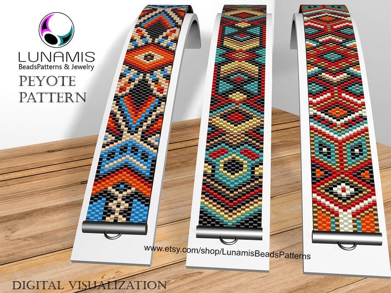 3 X Peyote Bracelet Pattern Peyote Narrow Pattern Pack Odd - Etsy