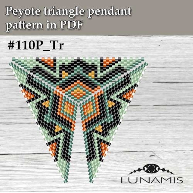 Pattern for Triangle Pendant Peyote Patterns Beading Peyote - Etsy