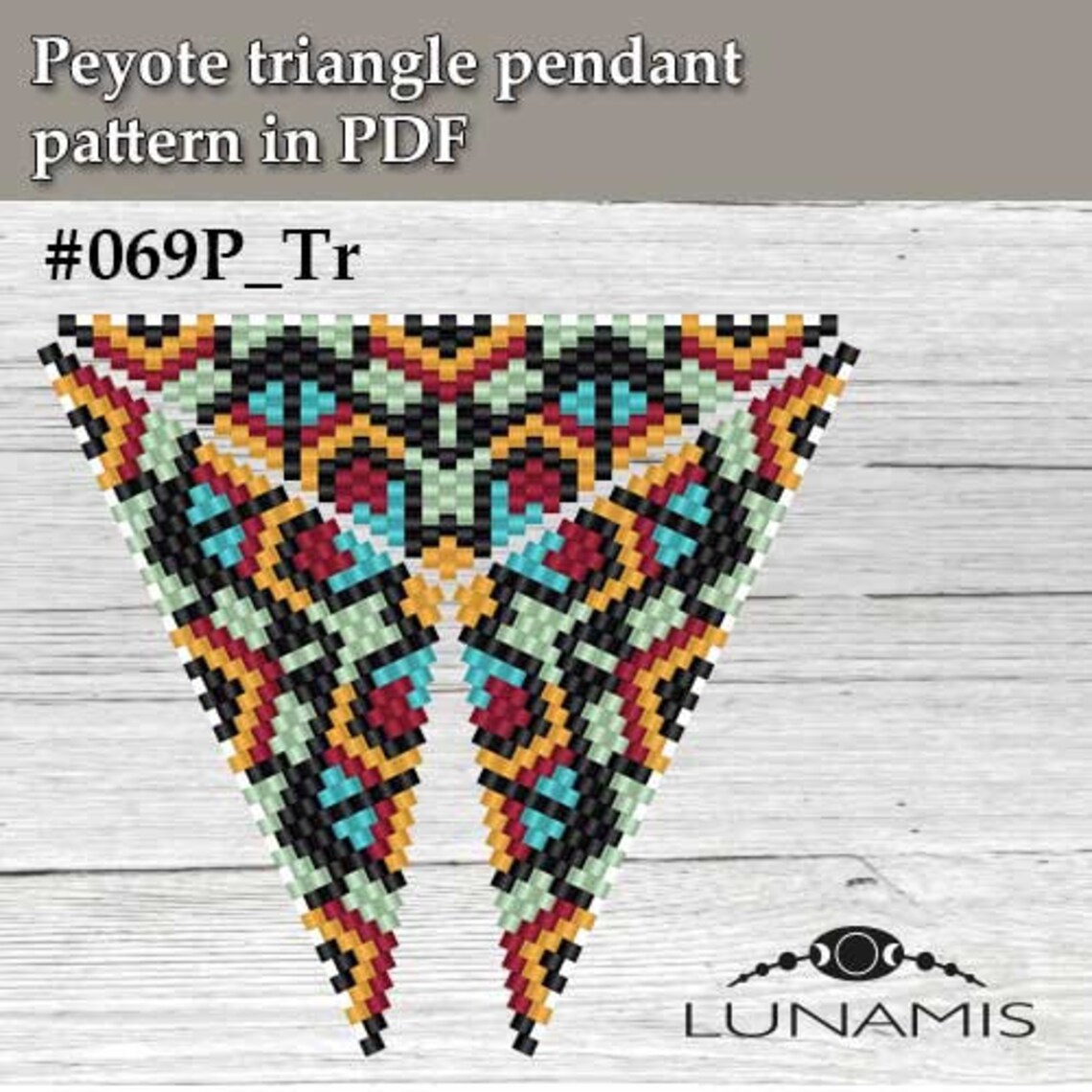 Peyote Pattern for Triangle Pendant Beading Peyotestitch | Etsy