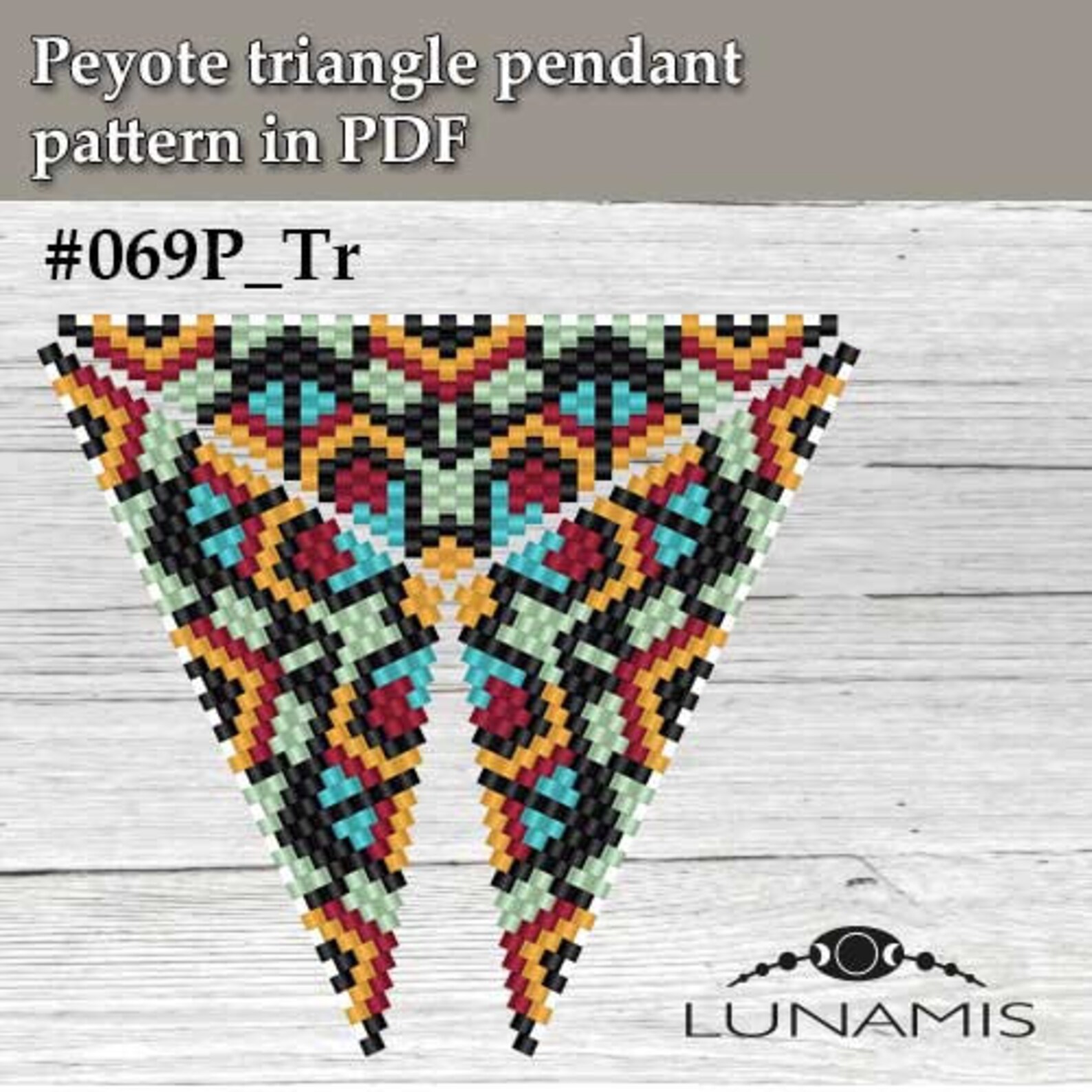 Peyote Pattern for Triangle Pendant Beading Peyotestitch | Etsy