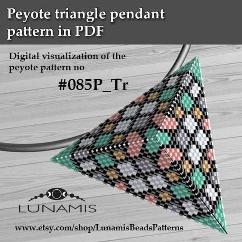Pattern for Triangle Pendant Peyote Patterns Beading Peyote - Etsy