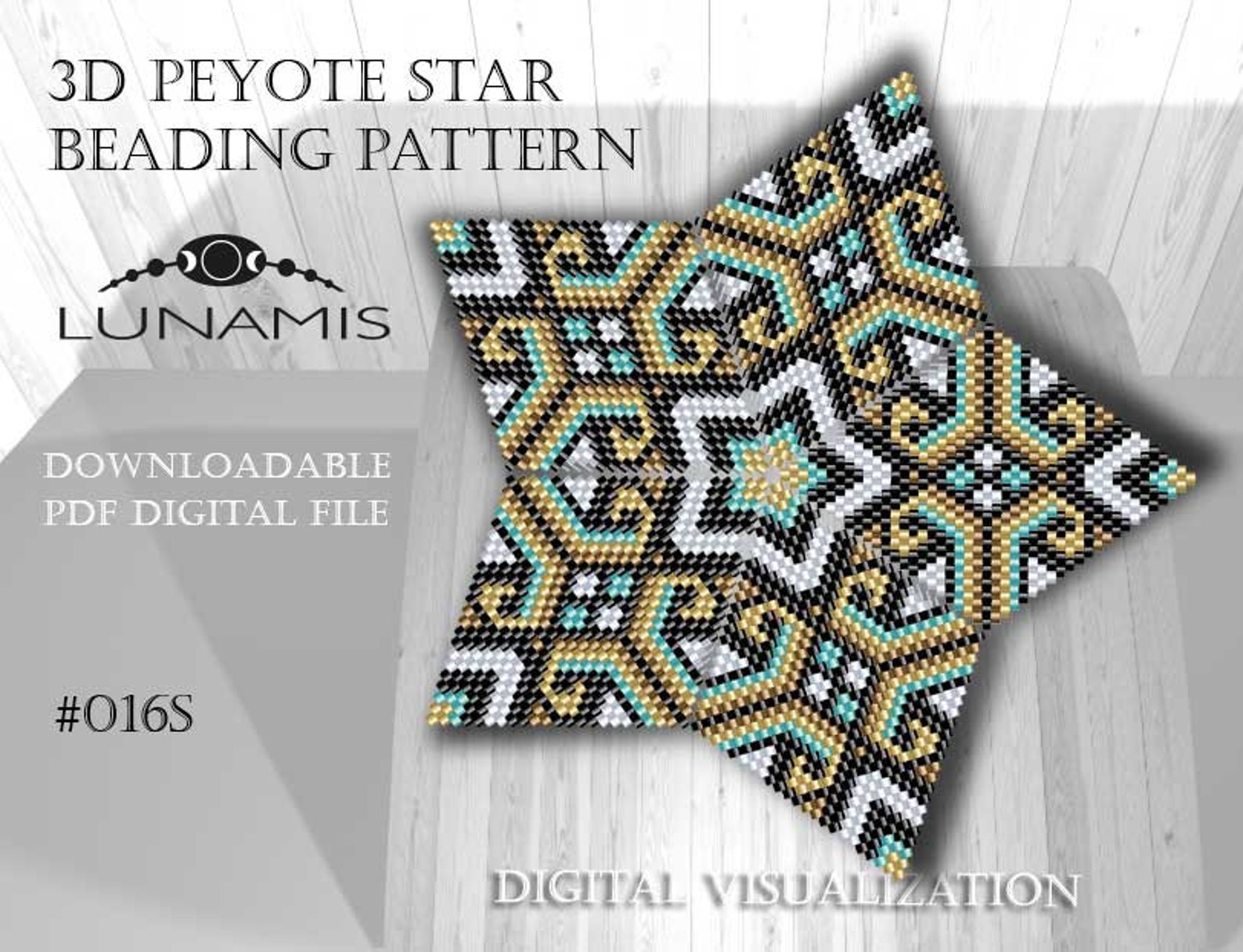 Pattern for 3d star peyote pdf patterns beading peyote | Etsy