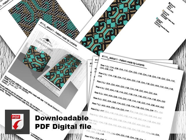 Loom Bracelet Pattern Square Stitch Pattern Pdf File 111L | Etsy