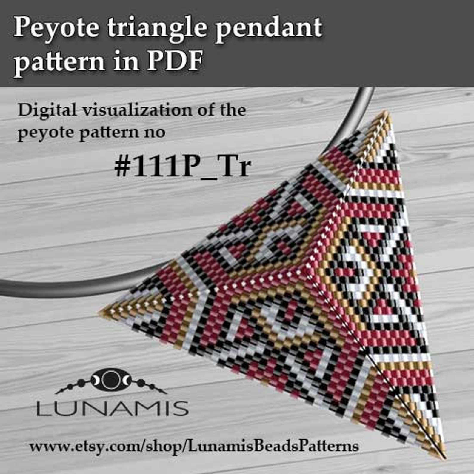 Pattern for Triangle Pendant Peyote Patterns Beading Peyote - Etsy