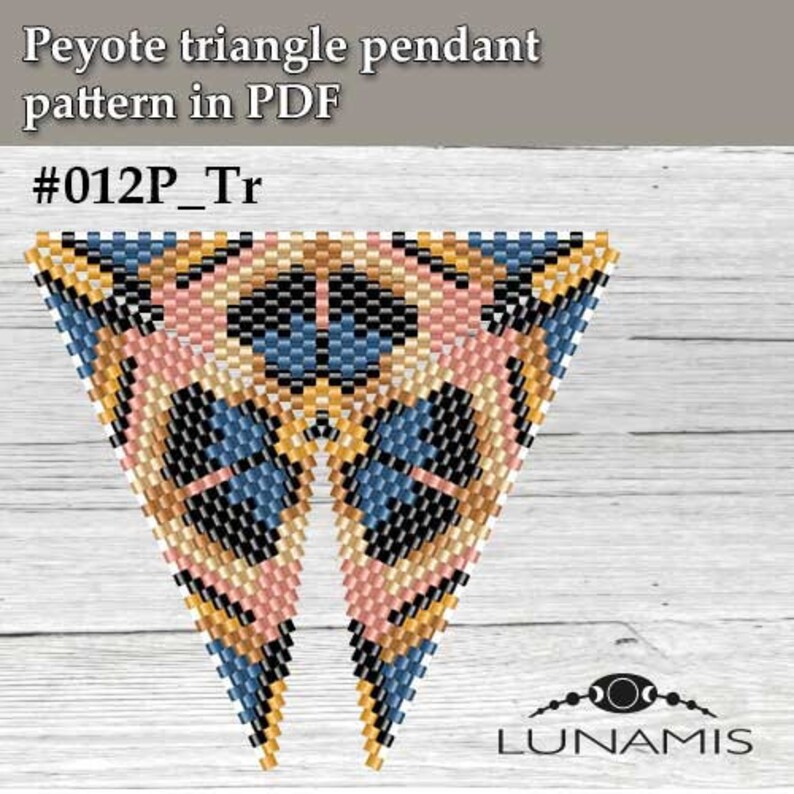 Pattern for triangle peyote pendant bead pattern | Etsy