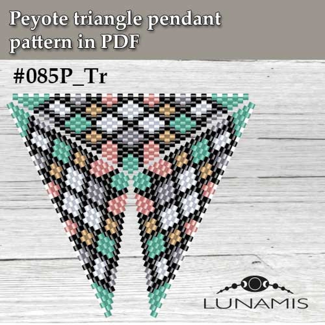 Pattern for Triangle Pendant, Peyote Patterns, Beading, Peyote Stitch ...