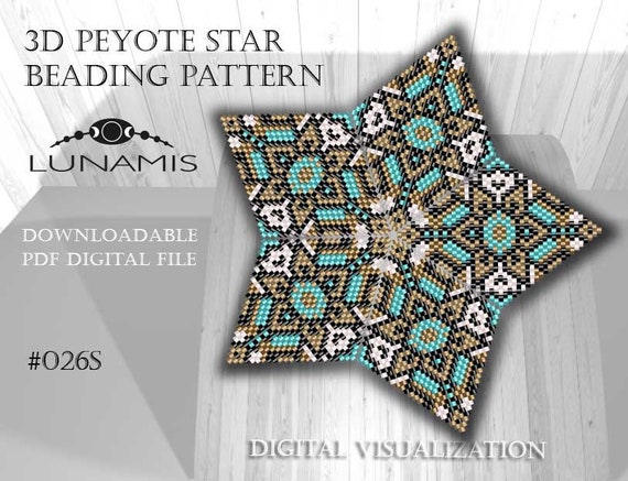 Pattern for 3d Star Peyote Pdf Patterns Beading Peyote | Etsy