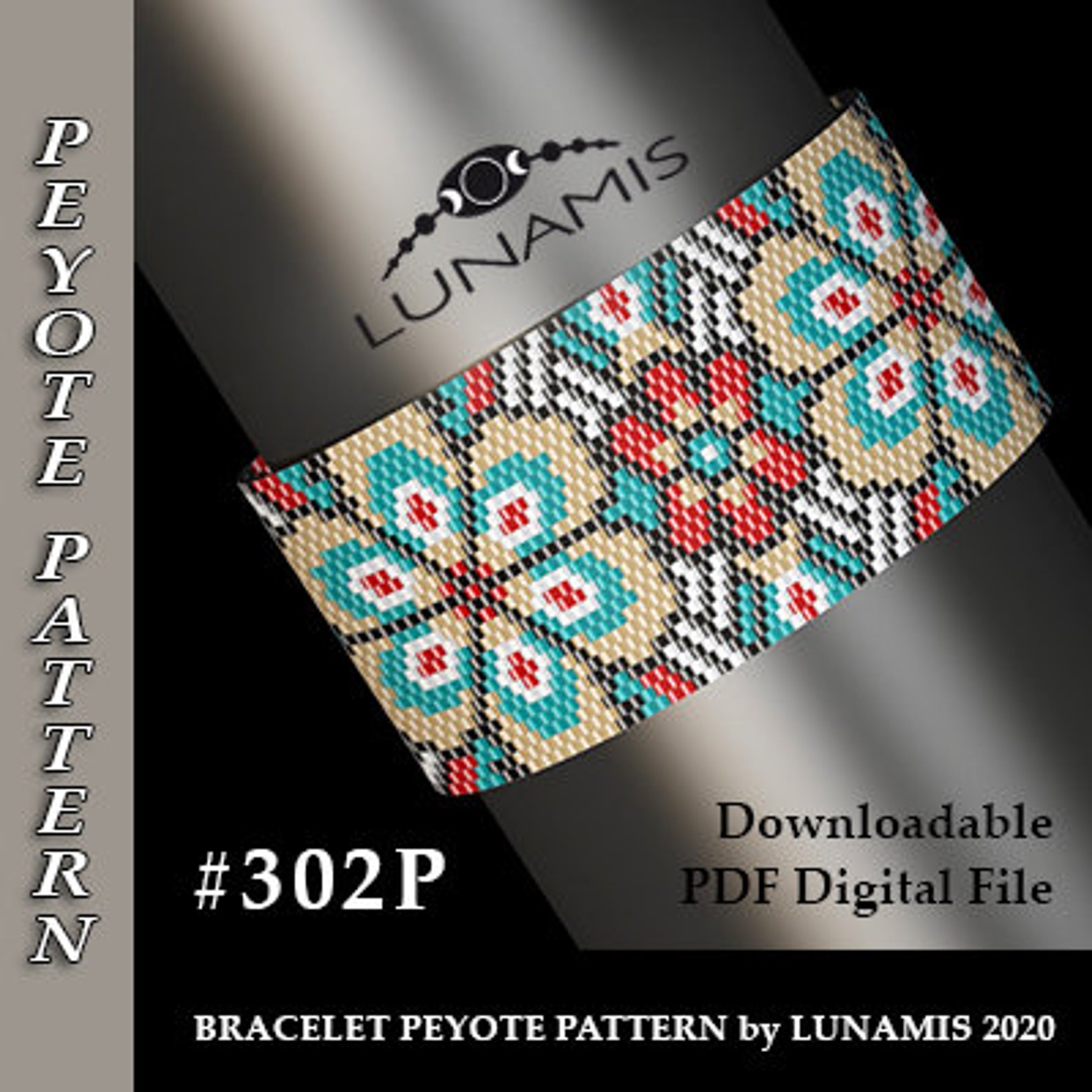 Peyote bracelet pattern odd count peyote pattern stitch - Etsy Polska
