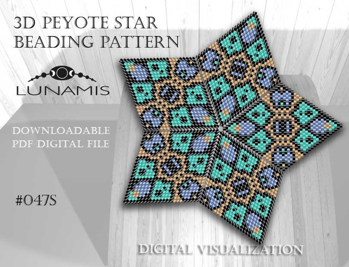 Pattern for 3d Star Peyote Pdf Patterns Beading Peyote | Etsy