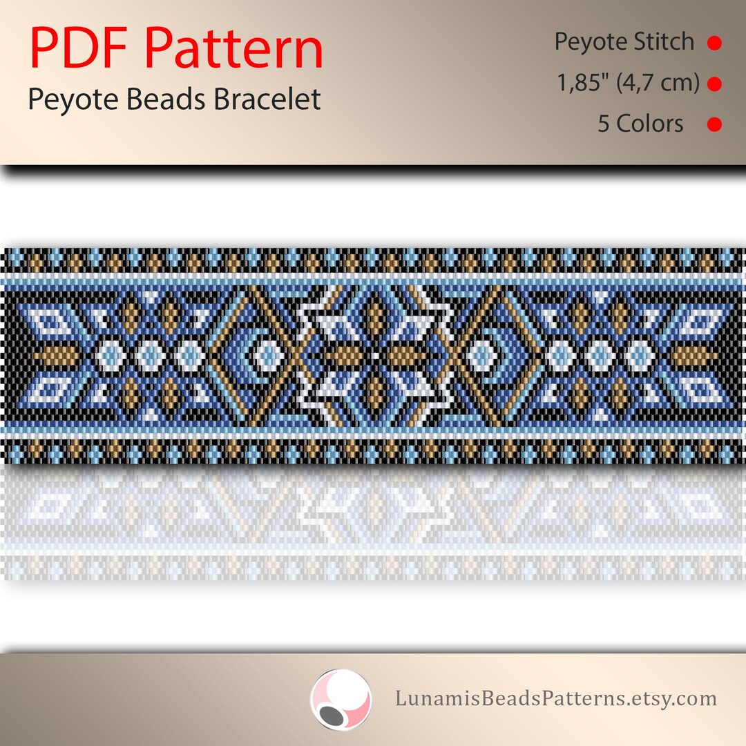 Peyote Bracelet Pattern, Bead Pattern, Beading, Peyote Stitch, Jewelry ...
