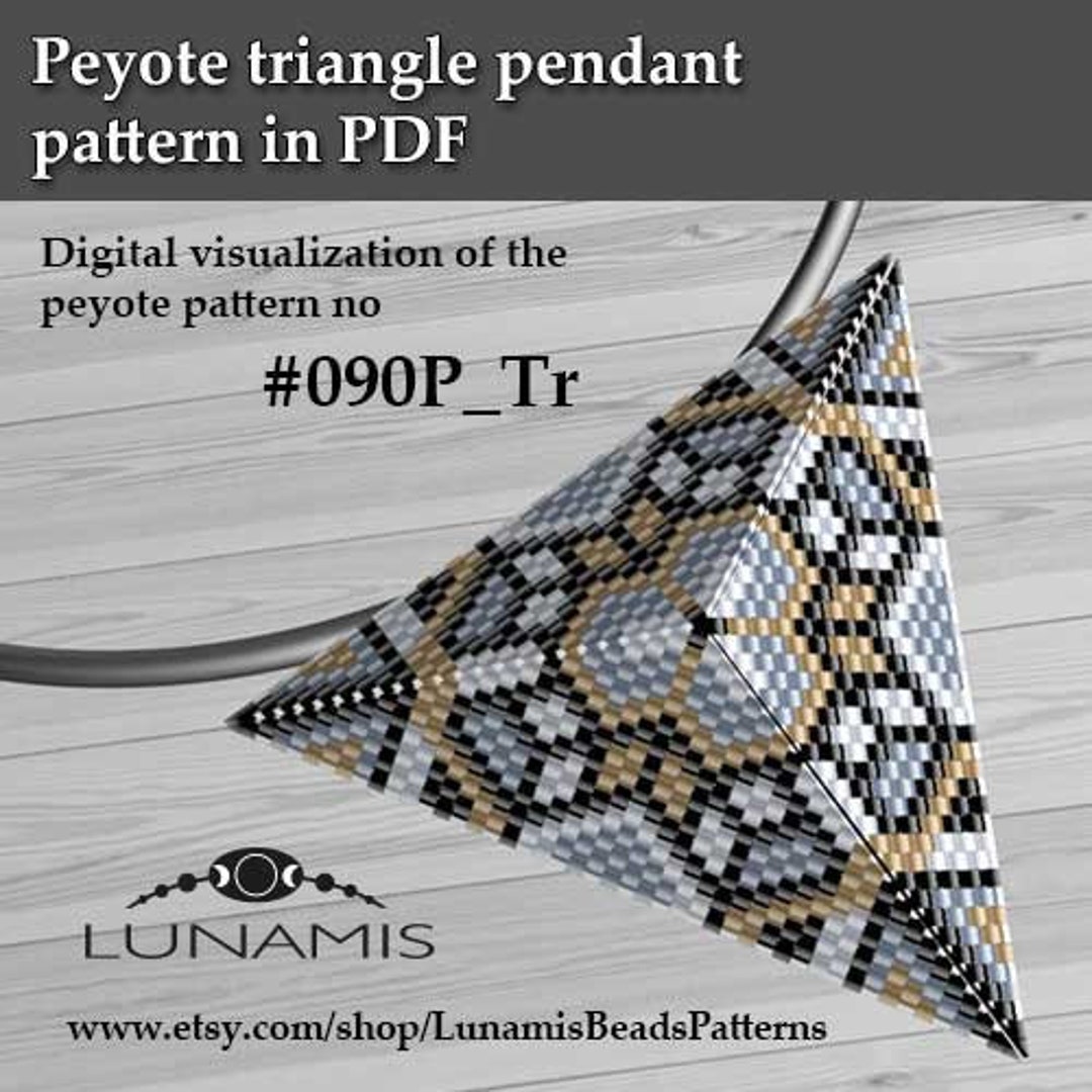 Pattern for Triangle Pendant Peyote Patterns Beading Peyote - Etsy