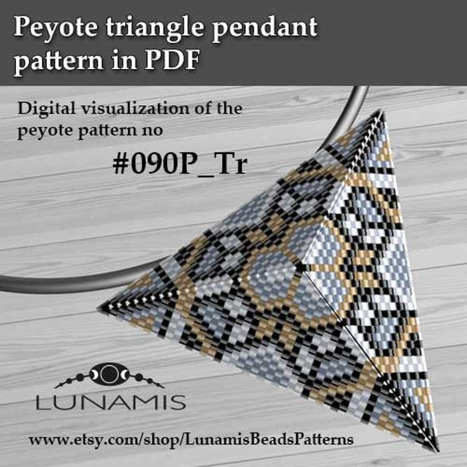 Pattern for Triangle Pendant Peyote Patterns Beading Peyote | Etsy