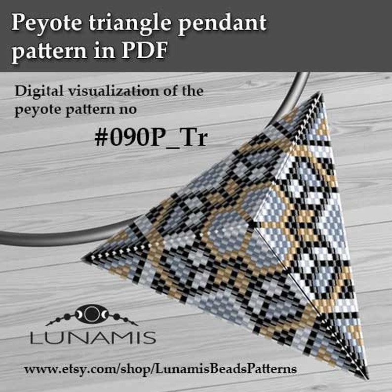 Pattern for Triangle Pendant Peyote Patterns Beading Peyote - Etsy