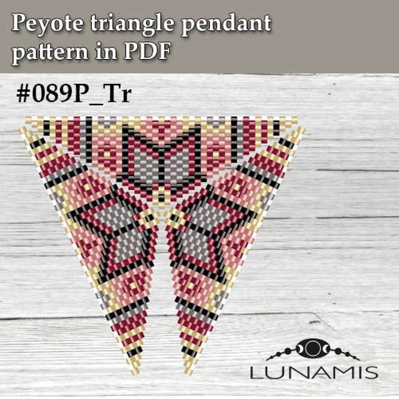 Pattern for Triangle Pendant Peyote Patterns Beading Peyote - Etsy
