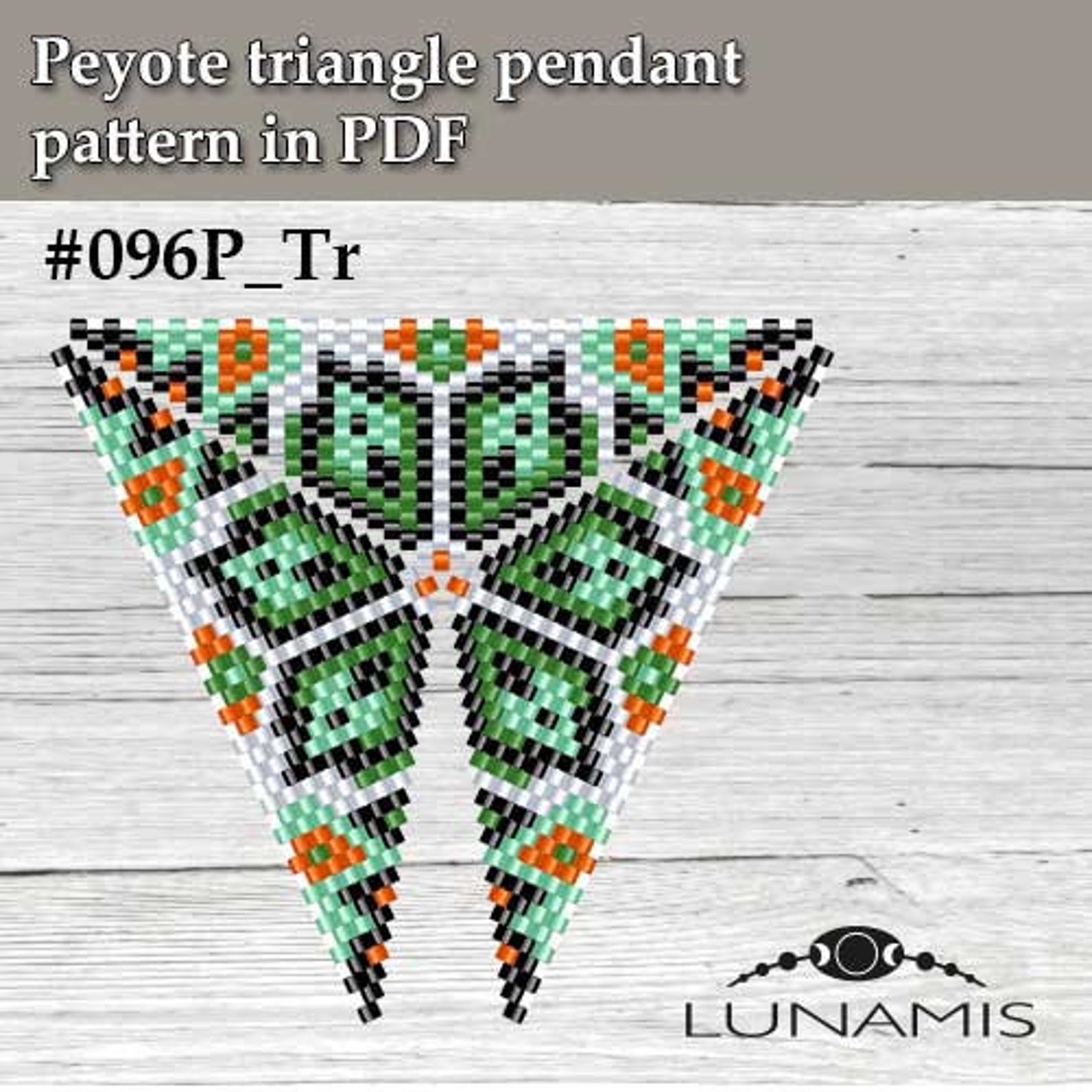 Pattern for Triangle Pendant Peyote Patterns Beading Peyote | Etsy