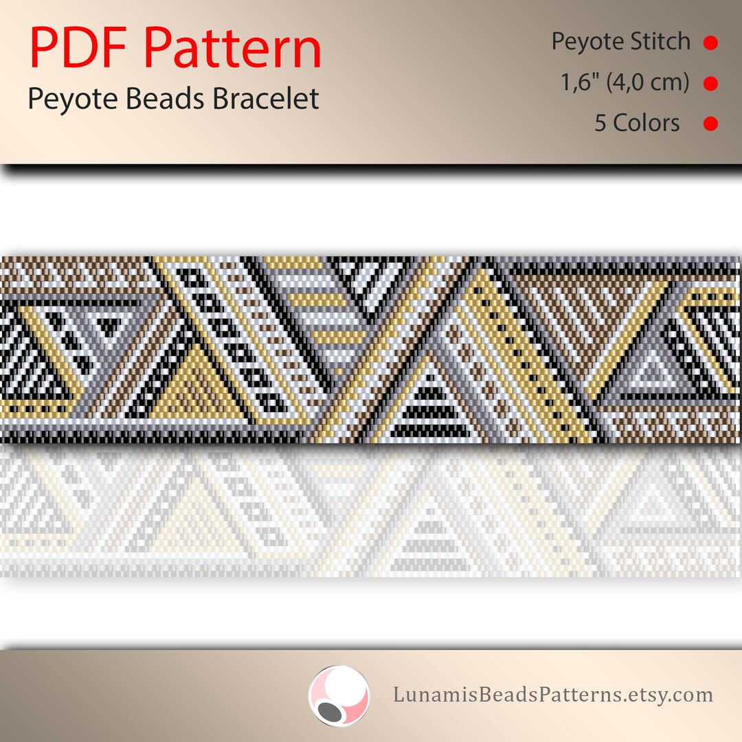 Peyote Bracelet Pattern, Even Count, Peyote Pattern, Stitch Pattern ...