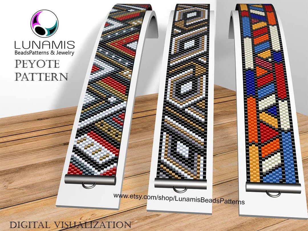 3 X Peyote Bracelet Pattern Peyote Pattern Even Count - Etsy