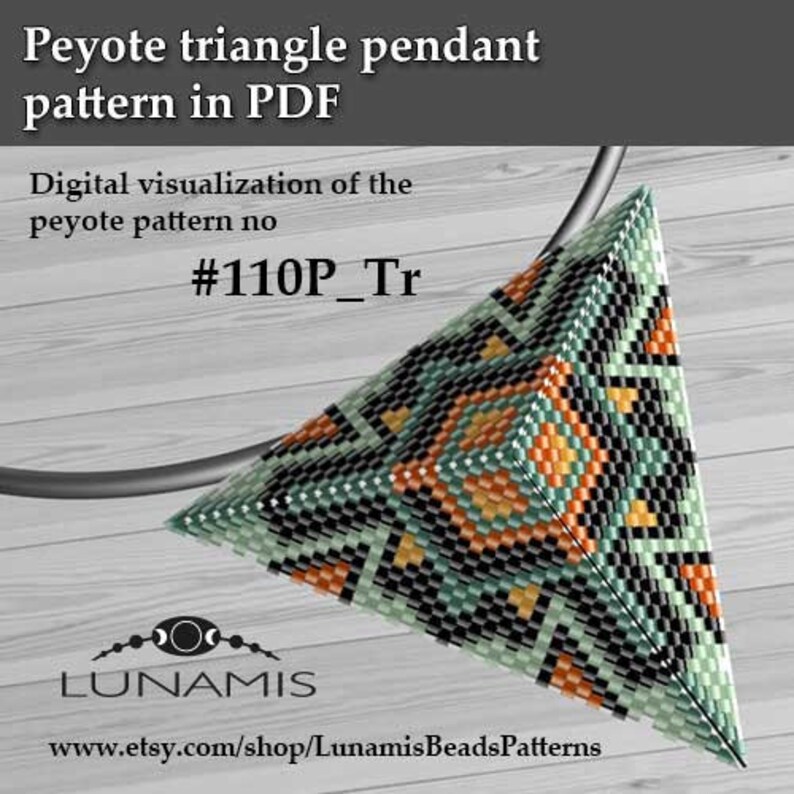 Pattern for Triangle Pendant Peyote Patterns Beading Peyote - Etsy