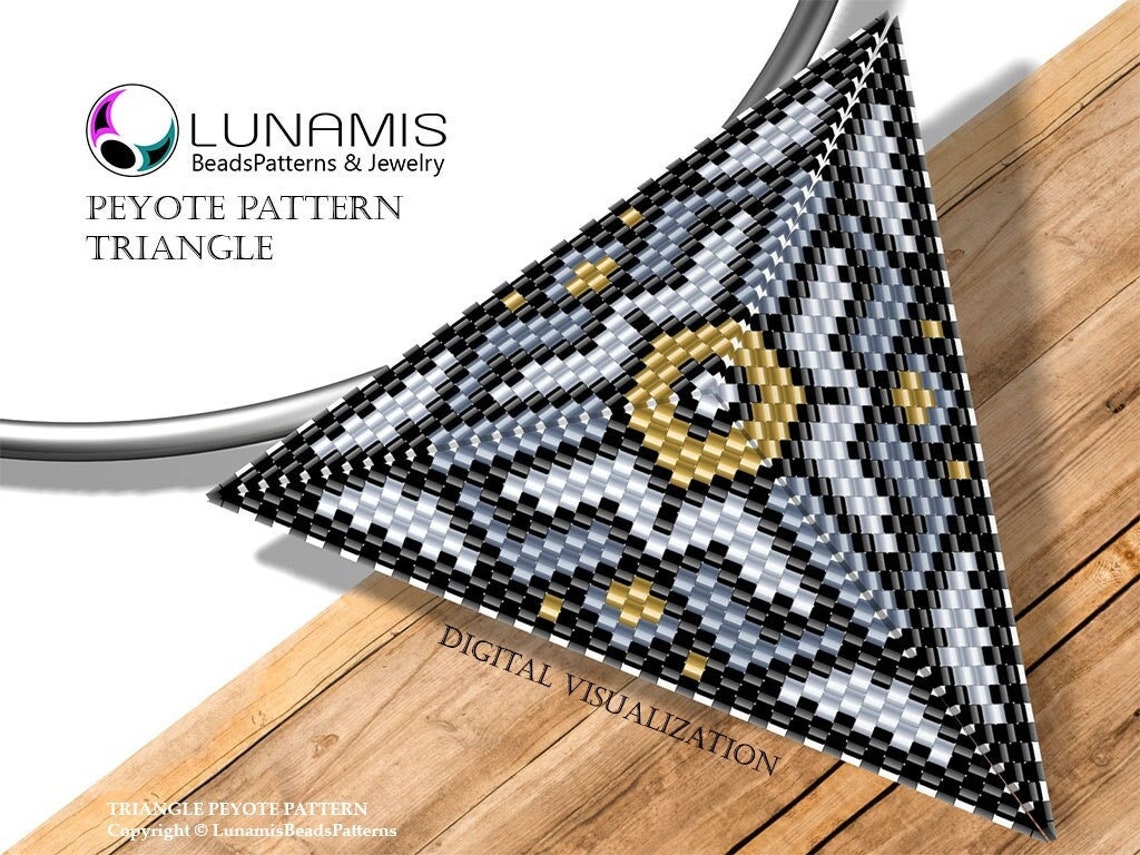 Pattern for Triangle Pendant, Peyote Patterns, Beading, Peyote Stitch ...