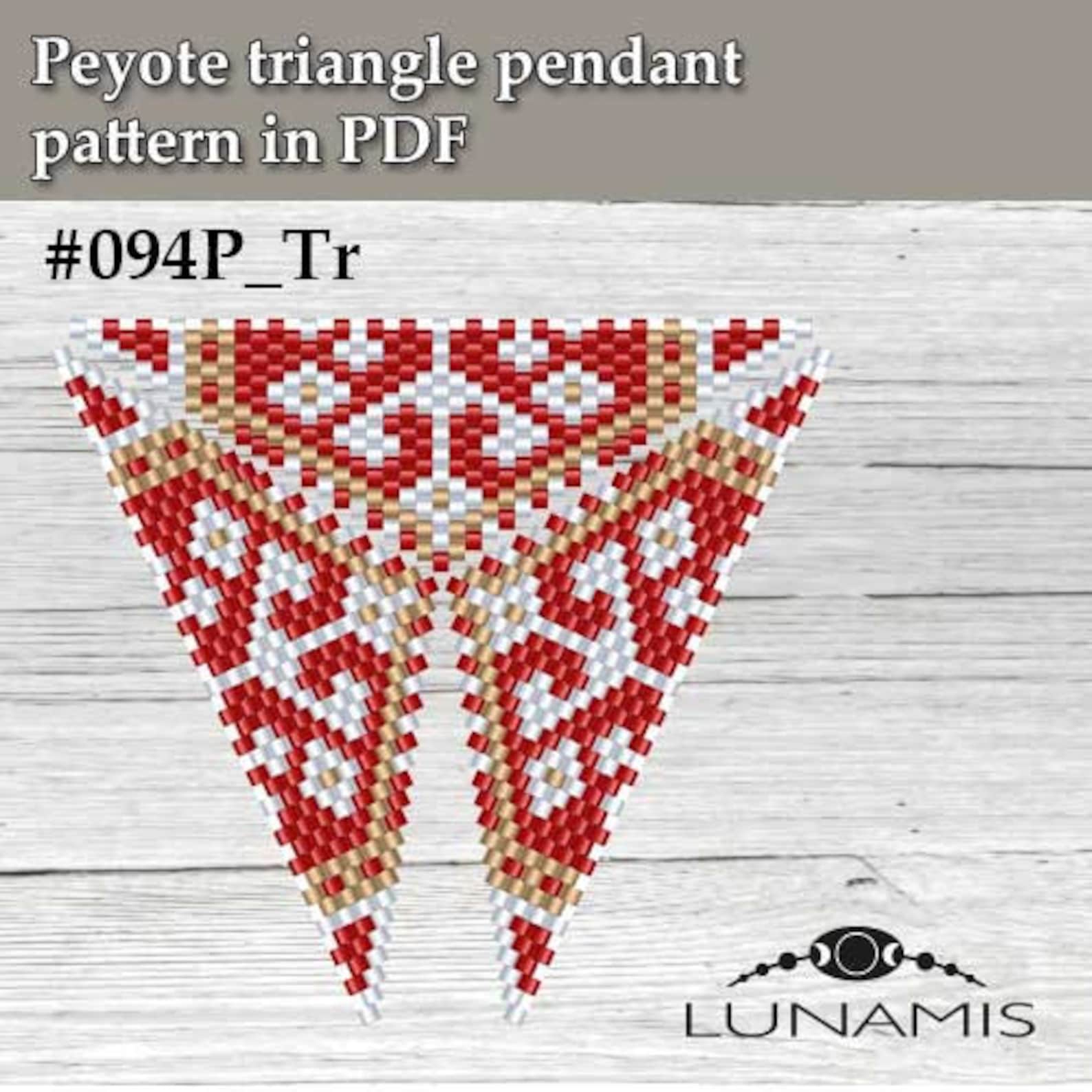 Pattern for Triangle Pendant Peyote Patterns Beading Peyote | Etsy