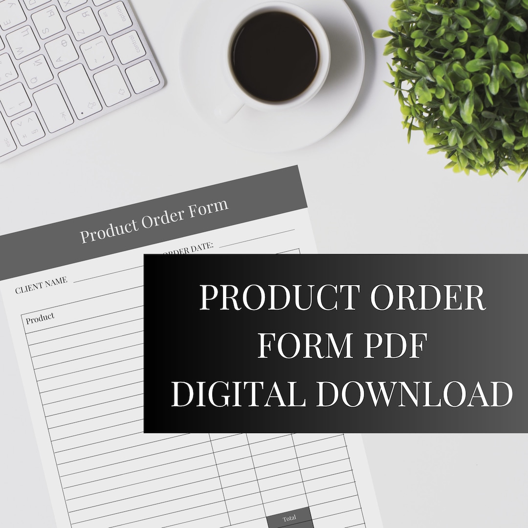 Product Order Form for Small Businesses, Custom Order Forms, Printable ...