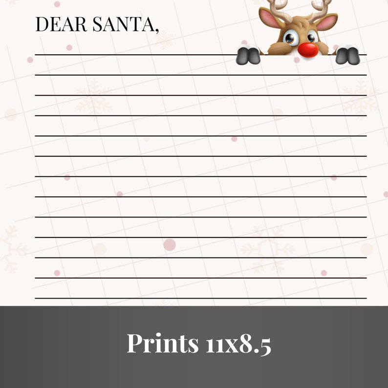 Letter to Santa: Christmas Wish List Printable (digital Download) - Etsy