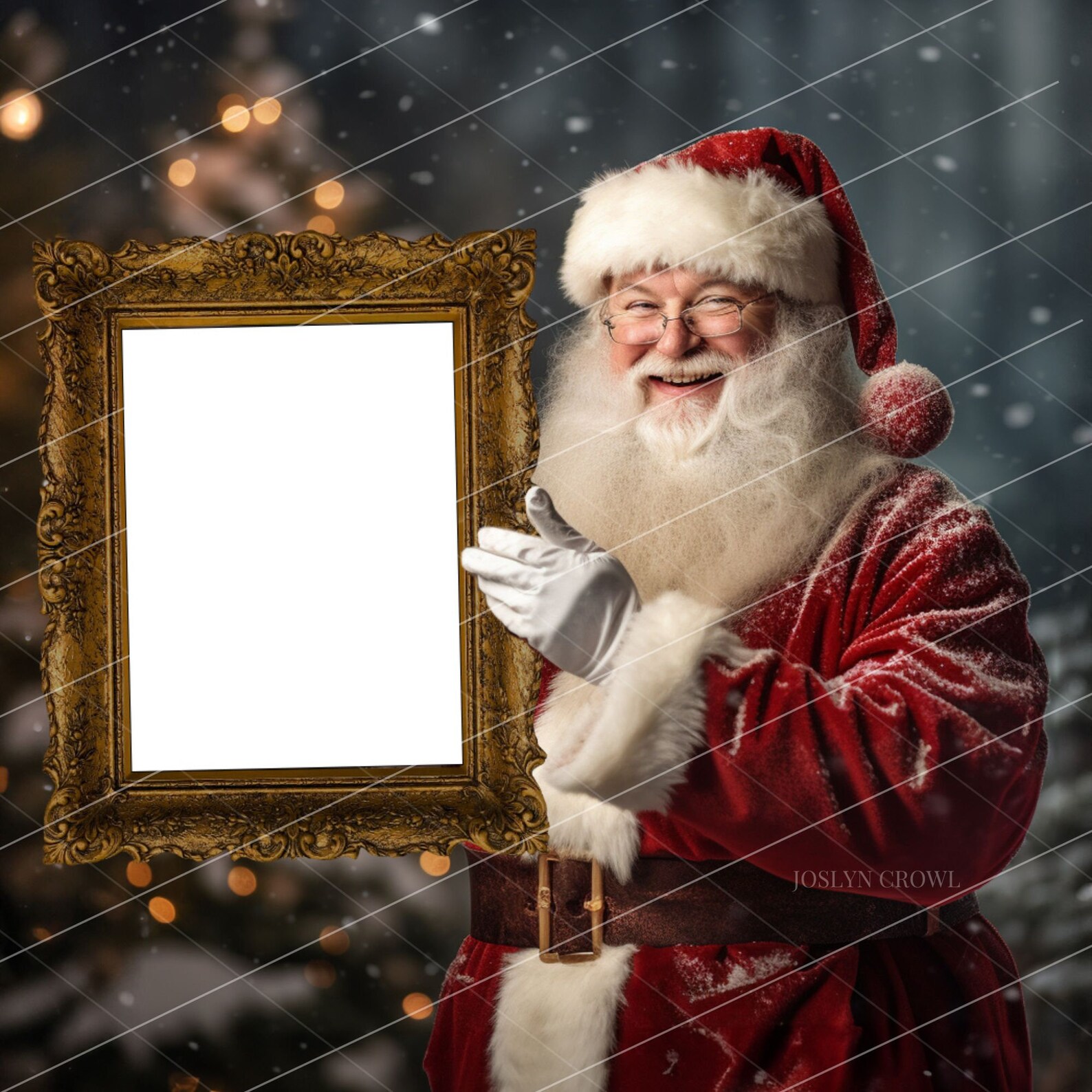 Santa Holding a Frame, Christmas Santa, Frame Santa, Holiday Frame ...