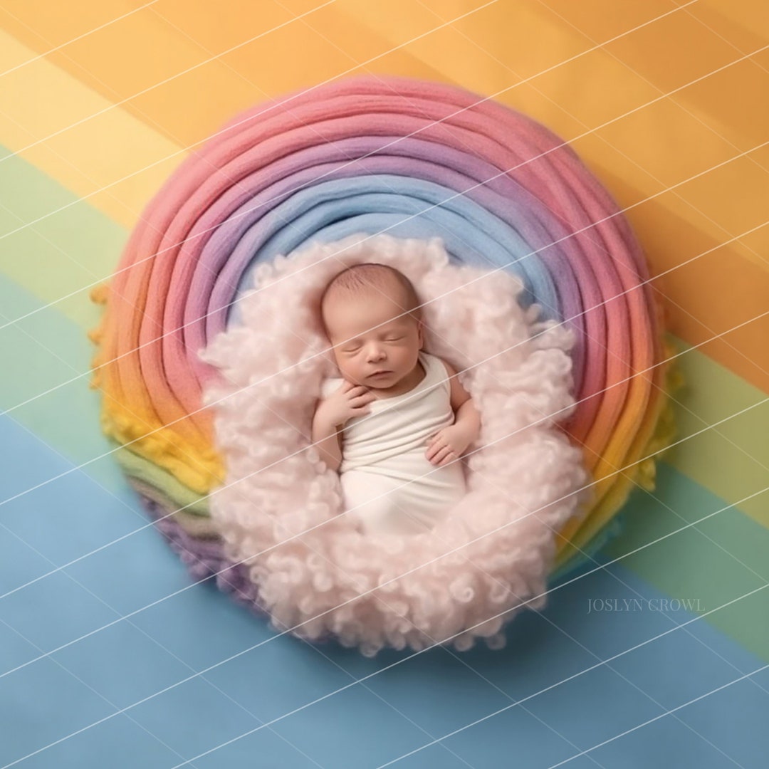 Rainbow Fine Art Newborn Digital Backdrop, Newborn Digital Background ...