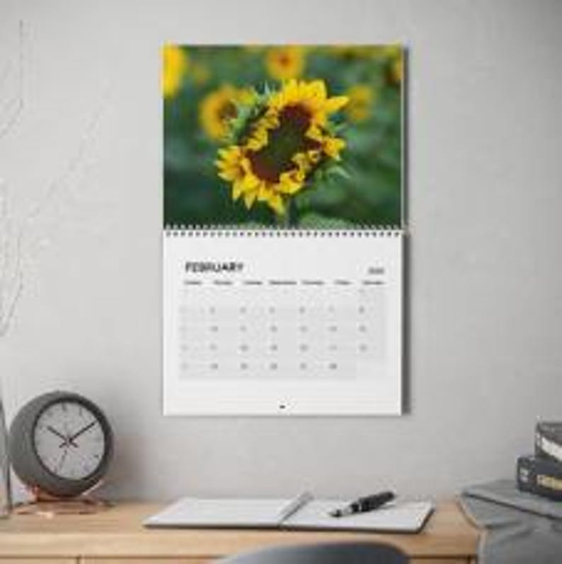 2025 Wall Calendar, Sunflower Wall Calendar, Sunflower Calendar, Wall ...