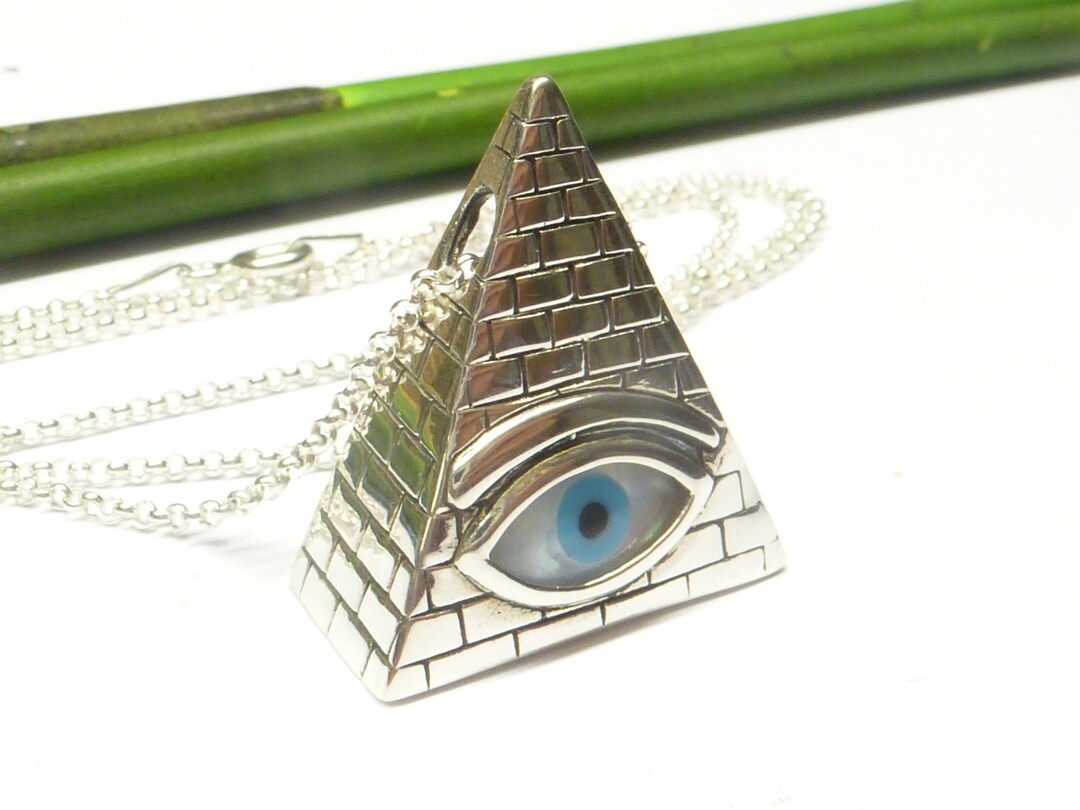 Motif Pendant pyramid the Third Eye, Including Silver Chain, Sterling ...