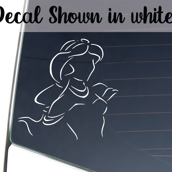 Princess Line Art Decal - Etsy