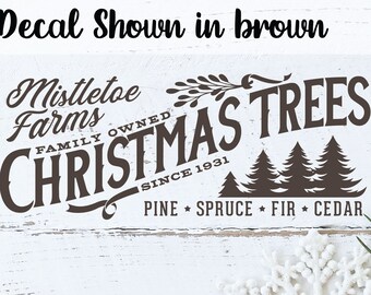 Evergreen Farm, Christmas Tree Vinyl Stencil, Farm Fresh Stencil, Tree ...
