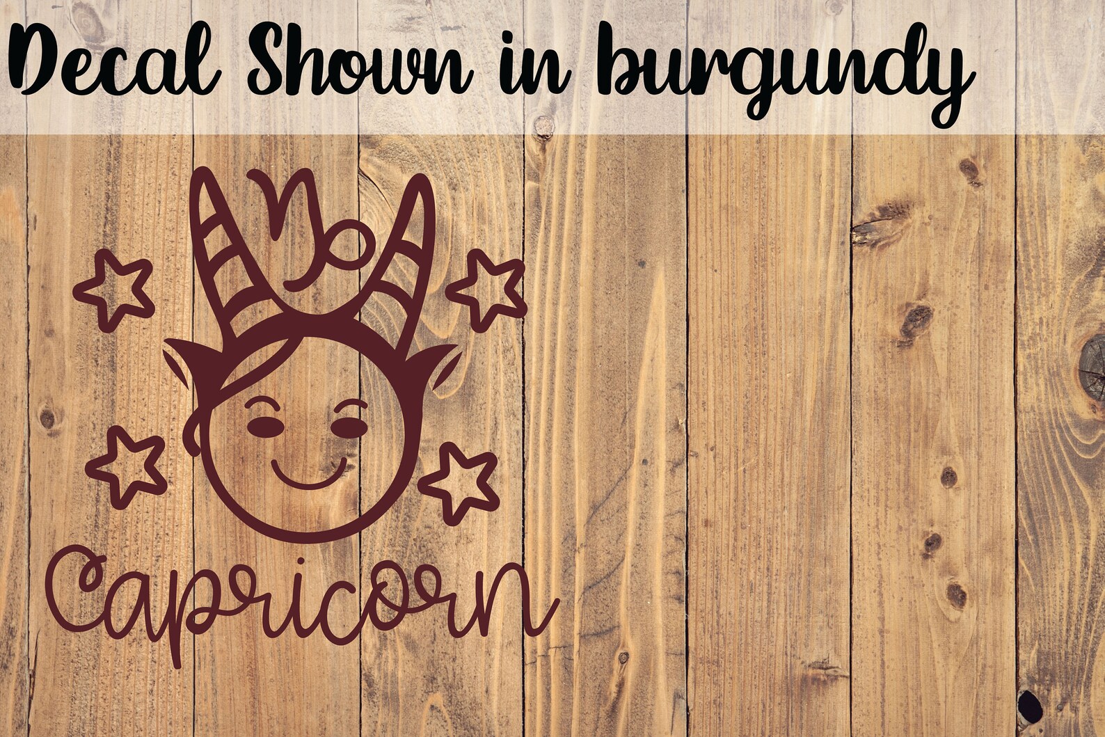 Capricorn Zodiac Sign Vinyl Decal With Transparent Background. - Etsy