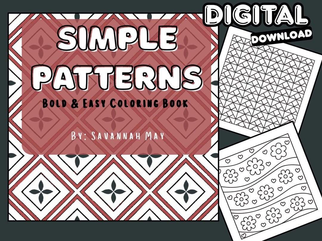Simple Patterns Coloring Book: 30 Printable Pages (digital Download) - Etsy