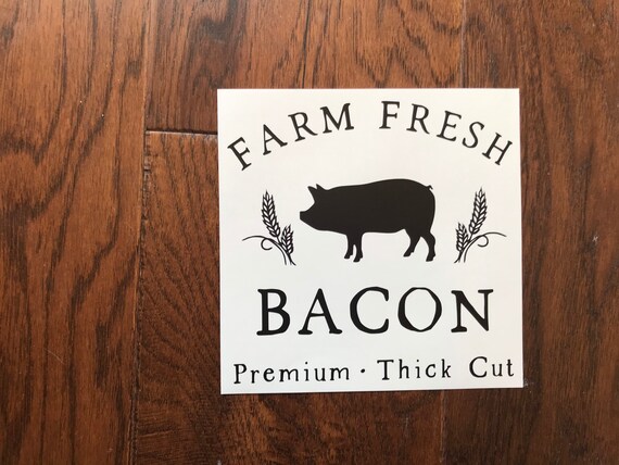 Home & Living Wall Décor Pig Farm Fresh Bacon Decal Home/Laptop ...