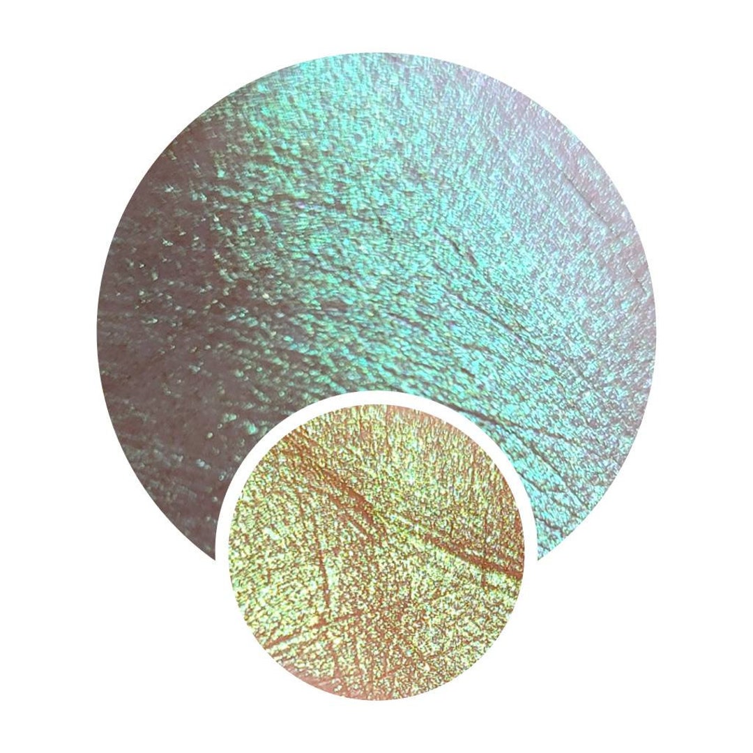 2077 Multichrome Chameleon Pressed Pan Neon Lime Golden Green to Teal ...
