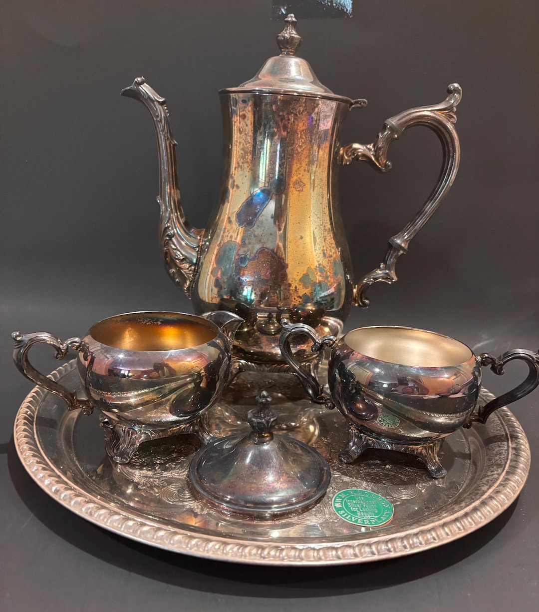 Victorian Coffee Tea Pot Set With Creamer, Sugar Bowl, and Serving ...