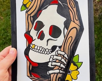 Reaper American Traditional Tattoo Flash Print - Etsy