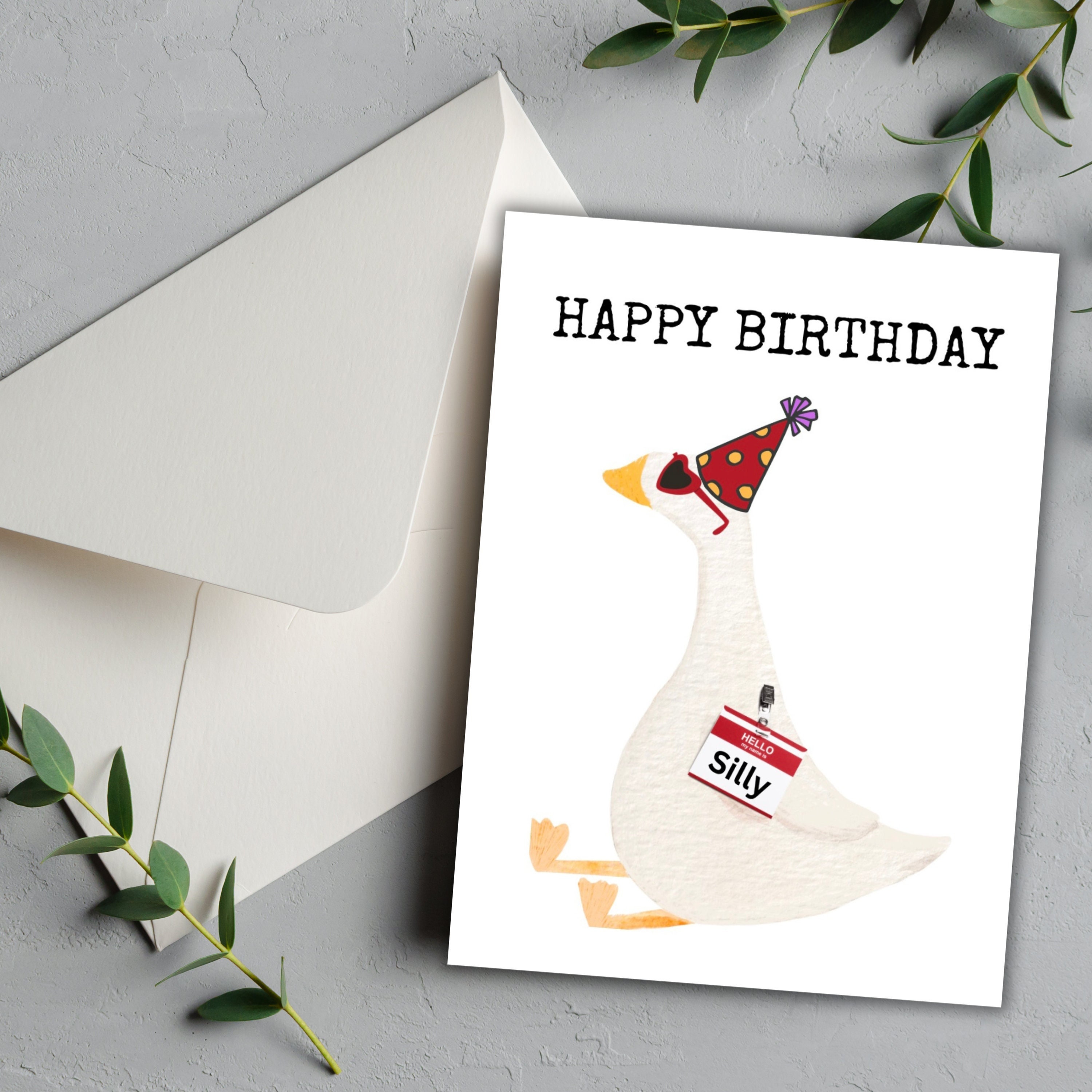 Funny Birthday Card Printable Goose Card Silly - Etsy Australia